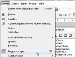 Formatvorlagen verwenden, ändern und neu definieren